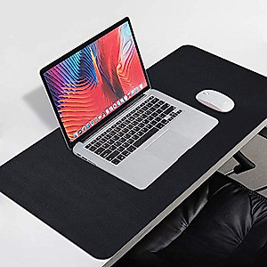 Dual Sided Leather Desk Pad (31.5 x 15.7"), Office Waterproof Desk Mat, PU Mouse Pad, Desk Protector Cover, Desk Writing Mat for Office/Home/Work/Cubicle (Black/Red)