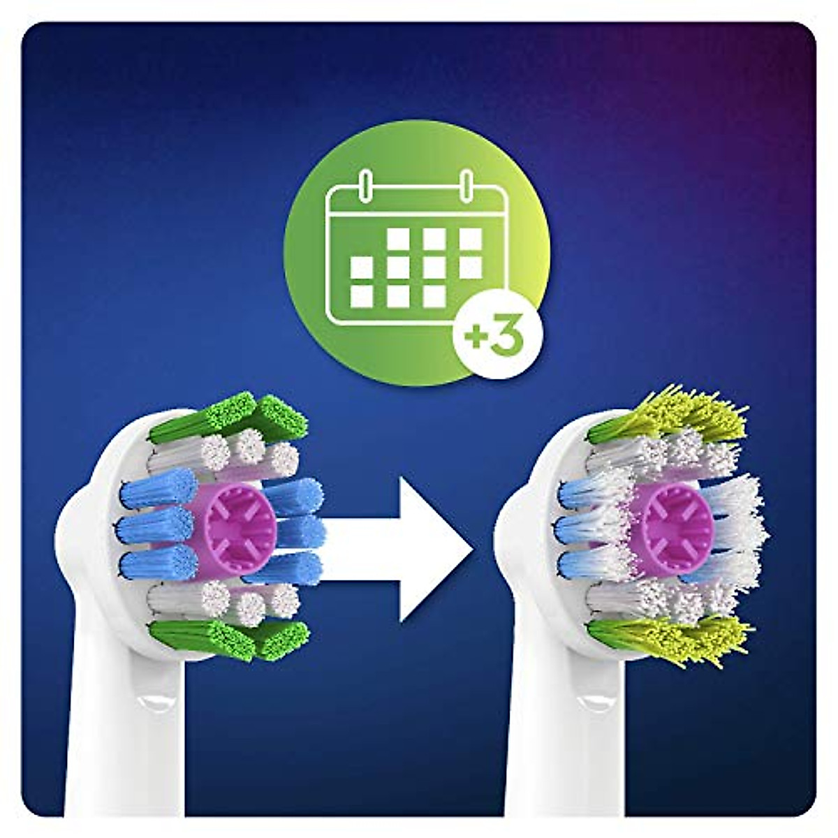 Oral-B Clean Maximiser Electric Toothbrush Heads, 3D White, Whitening Action, Pack of 3, Pack for Letterhole, White