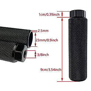 Zelerdo 2 Pairs Aluminum Alloy Bike Pegs for Mountain Bike Cycling Rear Stunt Pegs Fit 3/8 inch Axles (Pure black,100x28 mm)