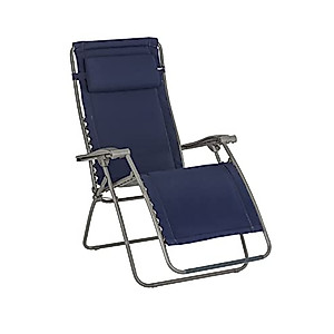 Lafuma R-Clip Batyline Iso Relaxation Patio and Poolside Zero Gravity Outdoor Foldable Lounge Recliner with Removable Canvas, Moss