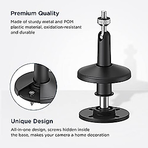 KIWI design Security Camera Mount Bracket, Universal Stylish Metal Wall Mount Fits Ring, eufy, Wyze, Arlo Cameras and VR Rift Sensor, Vive/Valve Index Base Station Easy to Install (2 Pack, Black)
