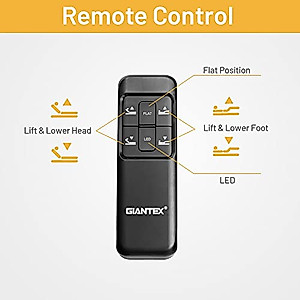 Giantex Twin XL Adjustable Bed Frame w/ 8” Cool Gel Infused Memory Foam Mattress, Electric Adjustable Bed Combo w/Head & Foot Adjustment, Remote Control, LED Light & Dual USB Ports, Convoluted Foam