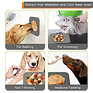 Lick Mat for Dogs with Suction Cups,Dog Food Licking Mat,Slow Feeder Dog Bowls for Boredom& Anxiety Reducer,Lick Pad for Dog & Cat Slow Feeders,Help Pets for Bathing,Nail Trimming,Grooming