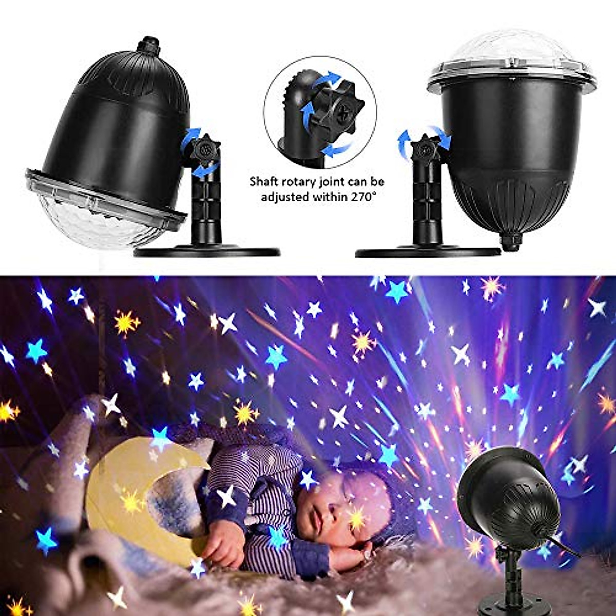 Star Projector, Night Light Projector for Kids, Outdoor Indoor Holiday Projector Lights with Remote Control, Waterproof LED Projector Landscape Light for Bedroom Garden Wedding Party Christmas Gift