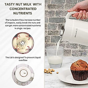 Geniuslix Automatic Vegan Nut Milk Maker Machine - Auto Clean & Temperature Control Soy Milk Maker, Homemade Non-Dairy Beverages - Oat/Coconut/Cashew/Almond Milk Machine with Recipe