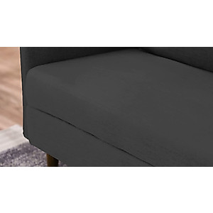 AnwickNomo Modern 67" Fabric Loveseat Sofa, 2-Seater Couch for Living Room, Small Space Furniture with Golden Legs, Upholstered Love Seats for Apartment, Bedroom, Living Room, Home Office (Dark Grey)