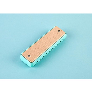 Hape Blues Harmonica | 10 Hole Wooden Musical Instrument Toy for Kids, Red