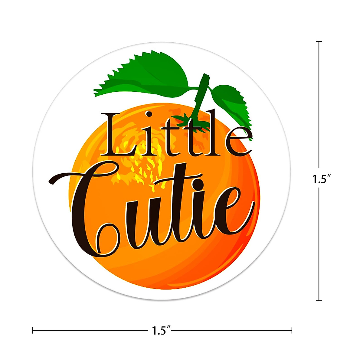 XJF Little Cutie Baby Shower Label Stickers,36pcs Baby Shower Stickers,1.5In Orange Baby Shower Stickers,Little Cutie Gift Wrap for Envelope Seals Boxes Baby Shower Party Favor, TZ LP CZ 1