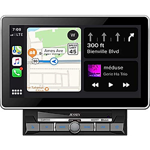 Jensen CAR1000 10.1" Extra Large Touchscreen Media Receiver with Apple CarPlay and Android Auto l Built-in Bluetooth with A2DP Music Streaming and Phonebook Support