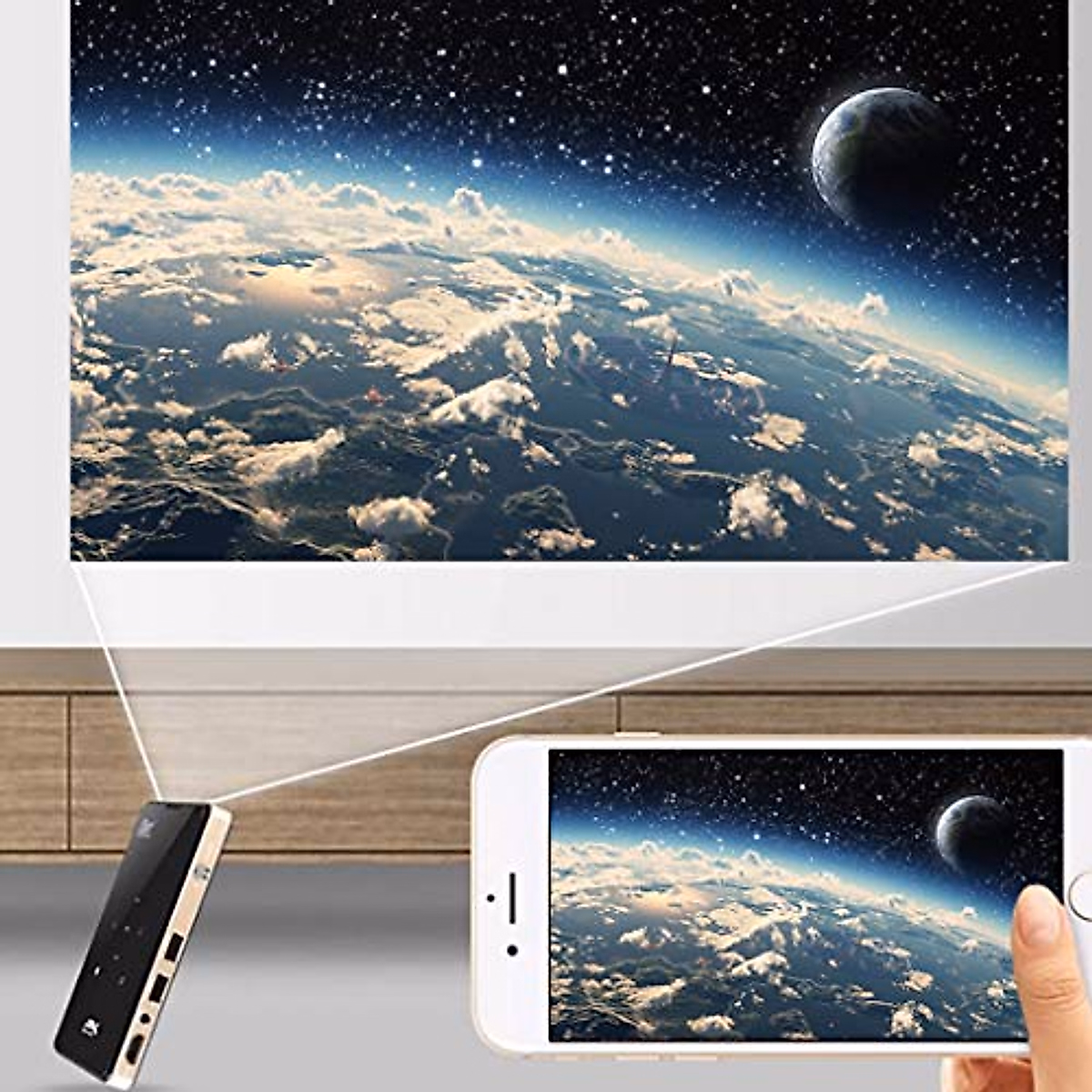 N/A Mini Portable DLP Android Projector, Home Theater Support 4K Mobile Phone ( Size : 8GB )