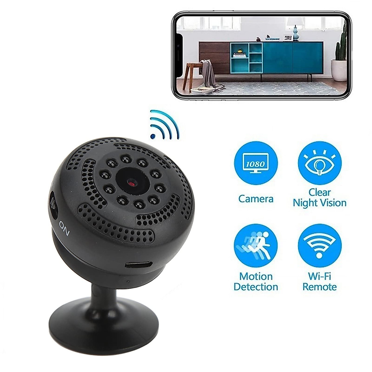 HD Security Camera,120° Wide Angle 1080P Camera Smart Security Camera,Remote Monitoring Home Security Mobile Camera