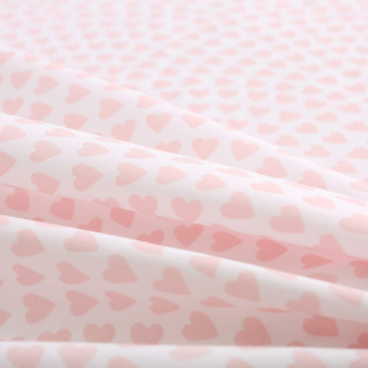 Vonty Kids Bed Sheets Twin Pink Heart Printed Sheets for Girls, Soft Lightweight Microfiber Easy Wash Bedding Set (1 Fitted Sheet + 1 Flat Sheet + 1 Pillowcase)