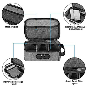 Betoores Smell Proof Bag, Smell Proof Storage Bag Smell Proof Containers with Combination Lock Odor Proof Lock Bag for Your Accessories,Gray