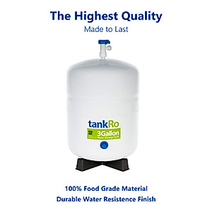 tankRO – RO Water Filtration System Expansion Tank – 3 Gallon Water Tank -– Compact Reverse Osmosis Water Storage Pressure Tank with Free 1/4" Tank Ball Valve