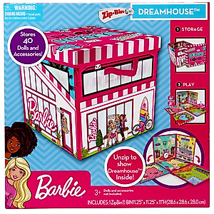 Barbie ZipBin 40 Doll Dream House Toy Box and Playmat, Styles May Vary