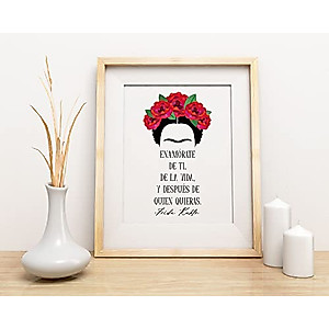 ‘Enamorate De Ti’ Frida Kahlo Quote Wall Art | Modern 8x10 UNFRAMED Print | Spanish, Bohemian, Positive, Inspirational, Typography, Motivational Home Decor
