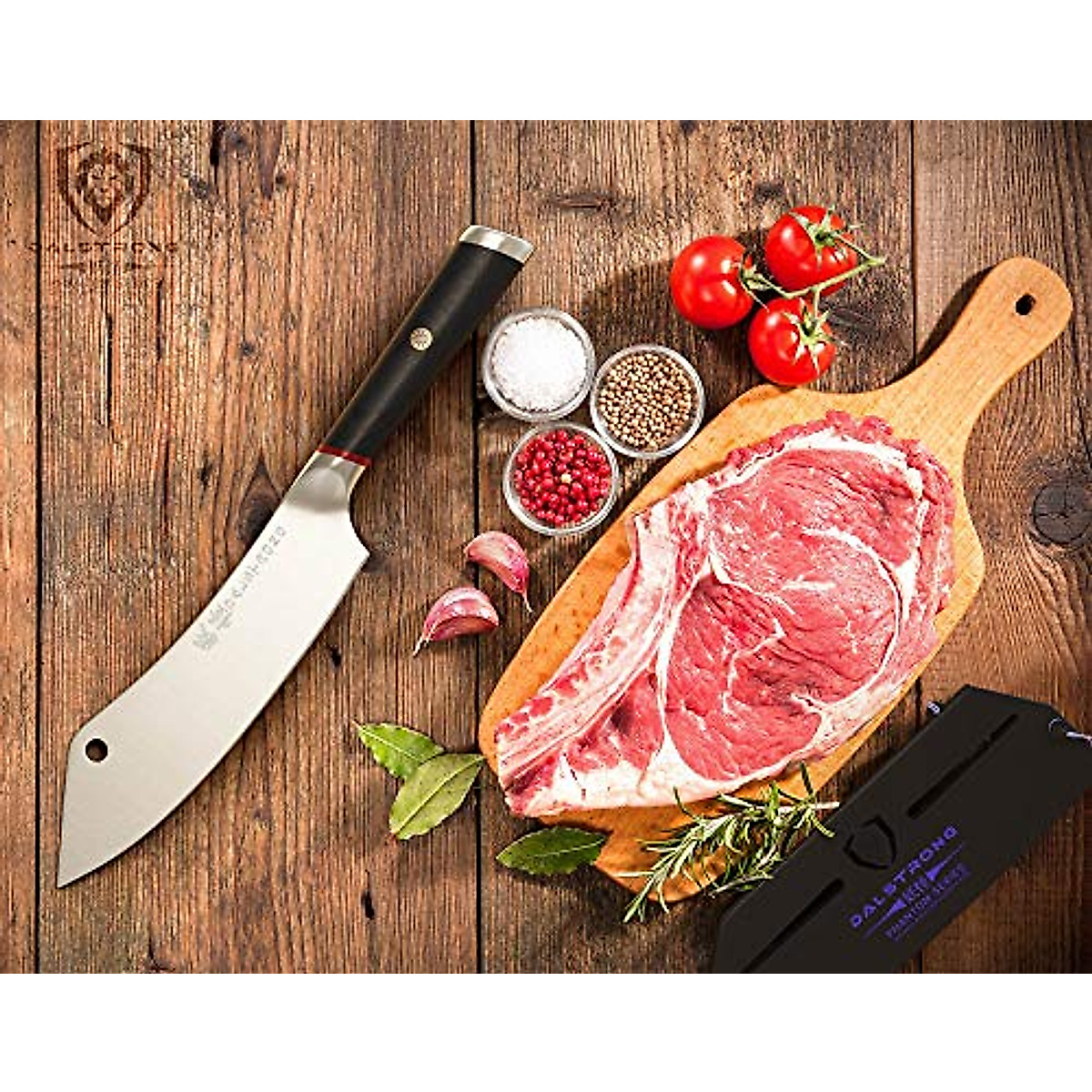 Dalstrong Hybrid Cleaver & Chef Knife - 8 inch - Phantom Series - 'The Crixus' - Japanese High-Carbon AUS8 Steel Kitchen Knife - Pakkawood Handle - Cooking Knife - Sheath Included