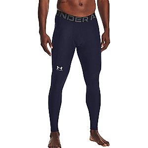 Under Armour Men's HeatGear Armour Leggings , Midnight Navy (410)/White, Small