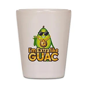 CafePress Emoji Avocado Extra Like Guac Unique and Funny Shot Glass