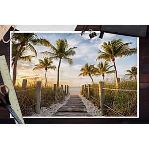 Lantern Press Footbridge to Smathers Beach In Key West, Florida Photography A-91245 (12x18 Art Print, Travel Poster Wall Decor)