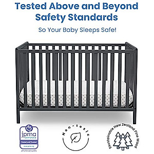 Delta Children Fancy 4-in-1 & Mattress, Dark Chocolate with Twinkle Stars Crib & Toddler Mattress
