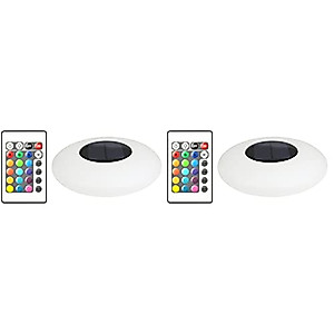Uonlytech 2pcs Swimming Birthday Landscape Decor Lights Dish Size Decorative Valentines Light Pool Night Garden Day Pond Shape Solar Party Supplies Powered Toys Wedding Control Bath Outdoor