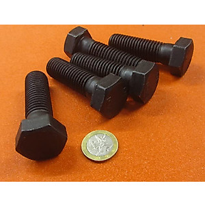 Generic Class 10.9 Steel Hex Bolts M18 x 2.5 mm x 60 mm Long PT 5 pcs, Bolt-1699-21-11, Black