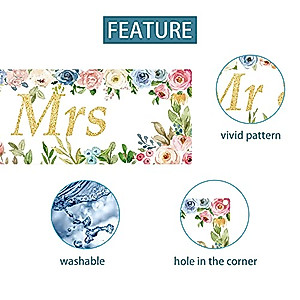 Future Mr & Mrs Banner Decorations, Engagement Bridal Shower Party Porch Sign Decorations Supplies, Large Bride and Groom Party Photo Booth Backdrop (9.8x1.6ft)