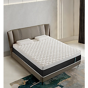 ADDNUSS Queen Size Mattress,14 Inch Gel Memory Foam and Innerspring Hybrid Queen Mattress in a Box for Pressure Relief,Medium Plush,Motion Isolation,CertiPUR-US.