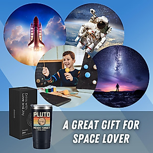 Onebttl Pluto Gifts Space Astronomy Tumbler Travel Coffee Mug, Astronauts Gifts for Astronomy Space Lover, Men, Boys, Christmas, Birthday, Stainless Steel Insulated 20oz/590ml