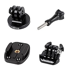 PellKing 1/4 Tripod/Monopod Adapter Mount Compatible with GoPro Hero 11 10 9 8 7 6 5 Camera, AKASO, Insta360,DJI Osmo Action 2 3 CNC Quick Release Base Buckle Accessory