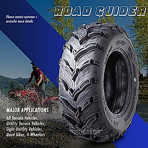 Set 2 Road Guider ATV Mud Tires 22x7-11 22X7X11 6PR 20mm deep tread for Honda Recon 250 Suzuki Ozark 250