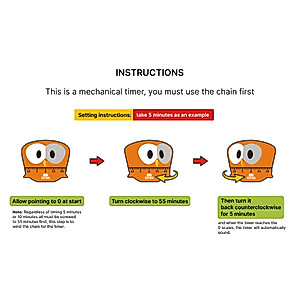 Blue Sky Big-Eyed Eagle Manually Mechanical Kitchen Timer, Clock Cooking, Pomodoro Alarm, Baking Reminder, Timer for Kids, Stopwatch, Hourglass, Wind Up 60 Minutes. Alarm Clock, Kids Cookingx