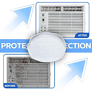 Cestluck Window AC Covers for Inside: Indoor AC Cover for Window Unit - S Size Beige Window Air Conditioner Cover Inside for Winter - Windproof Snowproof Waterproof for Bedroom Living Room