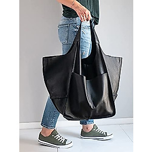 Casual Soft Large Capacity Tote Women Handbags Designer Metal Look Luxury Faux Leather Shoulder Bag Big Shopper Purses