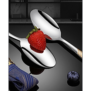 Golden Michelangelo Silverware Set for 8, Elegant 18/10 Stainless Steel Flatware Set, Cutlery Sets for 8 People, Dishwasher Safe (32pcs, Golden) Christmas