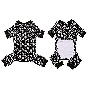 PetBonus Dog Pajamas, Soft and Stretchy Dog Clothes, Easy Wearing Dog Pjs Shirts Dog Jammies, Adorable Small Dog Onesie, Cute Pet Jumpsuits for Puppy, Doggie (L, Skull)