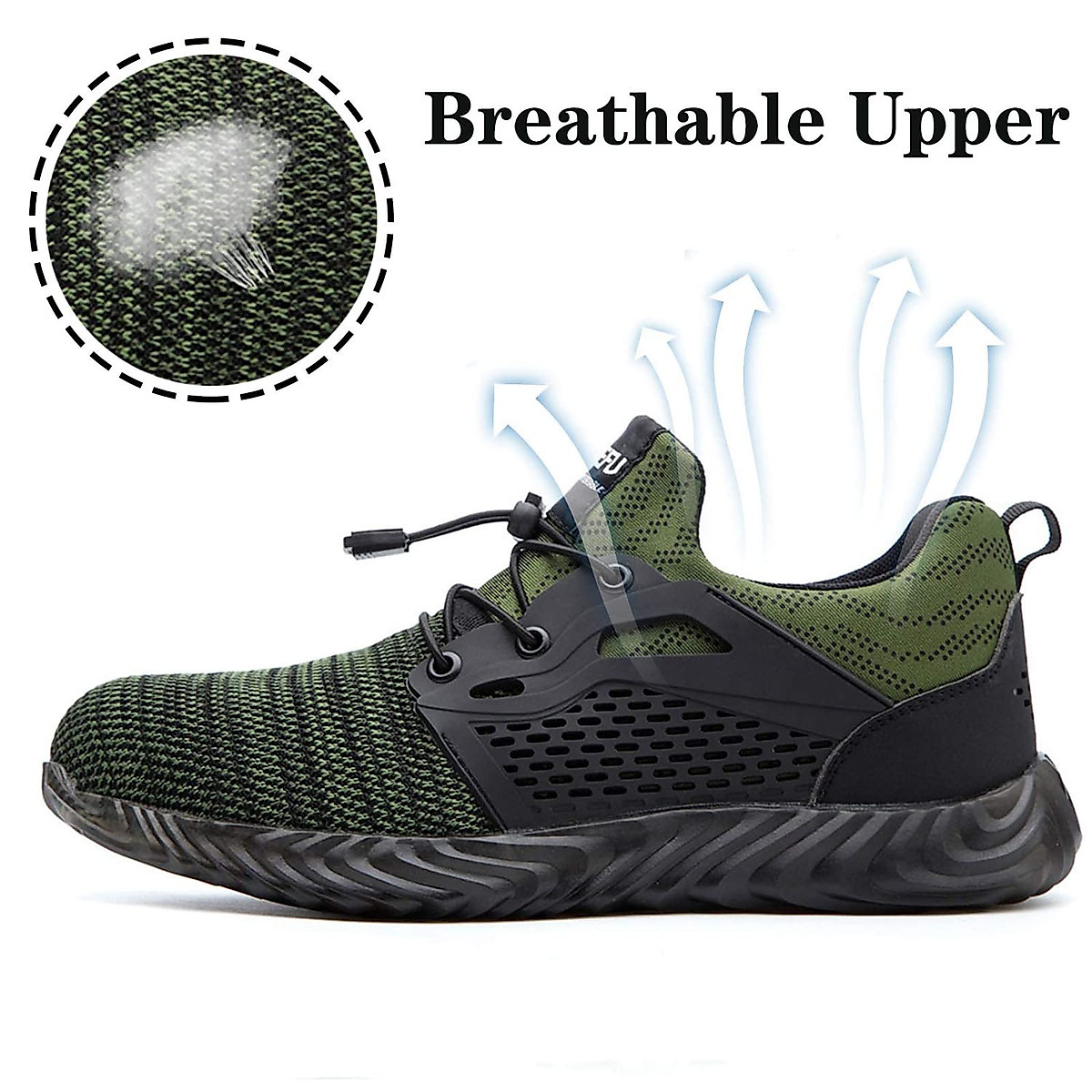 SUADEX Steel Toe Shoe for Men Work Shoes Womens Lightweight Comfortable Safety Sneakers