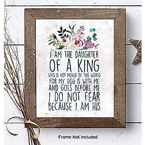 Religious Wall Decor - 8x10 Inspirational Quote - Bible Verse Wall Art - Christian Scripture Print - Wall Decor for Bedroom, Girls Room - Daughter Gifts - Gift for Women