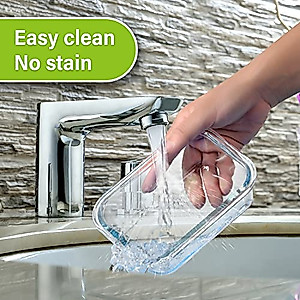 EONJOE 6-pack 2.5 cups small glass containers with vent lid for meal prep food left overs storage kids adult snack bento boxes lunch cups Leak Proof