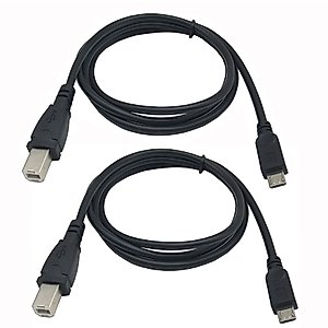 Traovien Micro USB to Printer Cable, 2PCS Micro USB 5pin Male to USB Type B Data and Charge Cable,Android Phone pc to Printer Cable Printer,Scanner,Electronic midi Piano,Etc.(1M/3.3Feet)