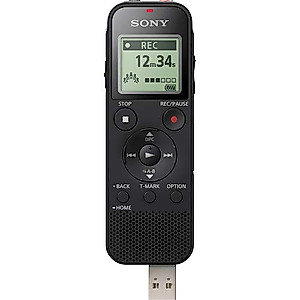 Sony Voice Recorder ICD-PX Series with Built-in Mic and USB, microSD Card Slot Up to 32 GB to Expand Memory, Adjustable Microphone Range, Includes A NeeGo Lavalier Lapel Mic