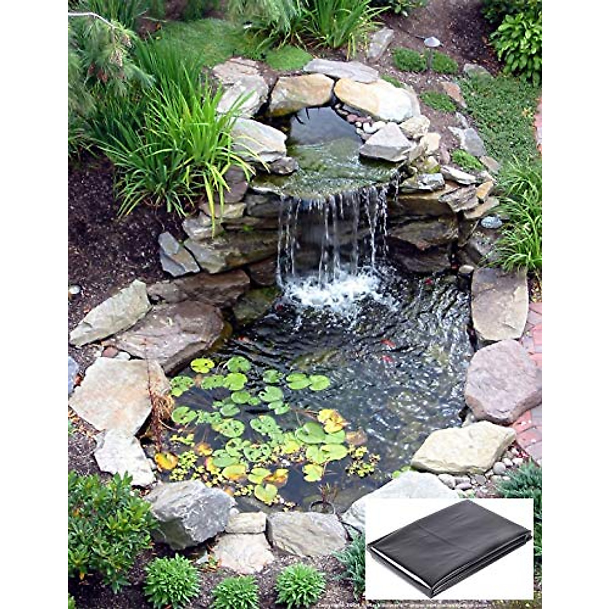 dsdzkj Pond Liner, 6' x 10' Preformed Pond Liner for Koi Ponds and Water Gardens