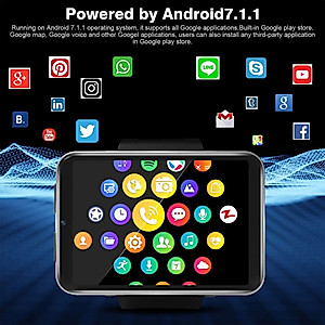 KOSPET MAX GPS Android Smartwatch with 4G LTE and 2.86 inch Touchscreen with Stainless Steel Body and Face Unlock Feature, Black