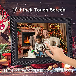 Frameo Digital Photo Frame WiFi 10.1 inch Display IPS 1280 * 800 Touch Screen Digital Picture Frame 16GB Instantly Share Photos and Video via Frameo App for Friend Gift Black