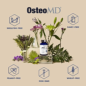 1MD Nutrition OsteoMD for Comprehensive Bone Support - Calcium Supplement for Women and Men - Promote Bone Density w/Calcium with Vitamin D - Calcium Hydroxyapatite w/Vitamin D3 & K2-90 Capsules