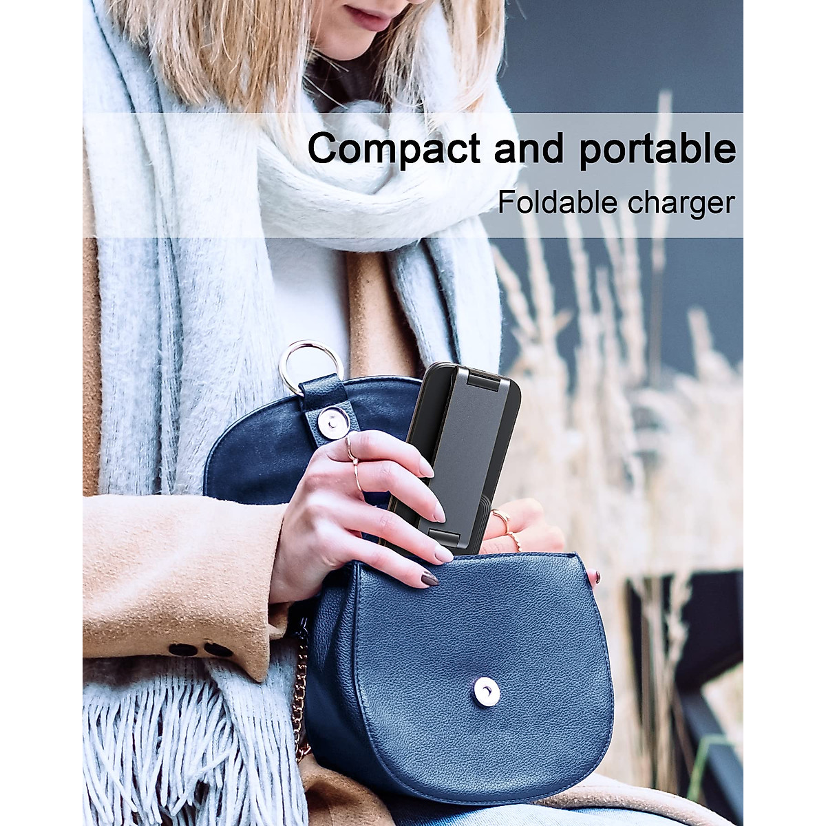 BOCLOUD 3 in 1 Wireless Charging Station, Portable Charging Stand Fast Wireless Charger for iPhone 15, 14,13,12 Pro Max/Pro/Mini, iWatch 8/SE2/7/6/SE/5/4/3/2, AirPods Pro/3/2