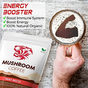Tiger 5 Mushroom Coffee- Organic Superfood Mushroom Coffee with 100% Arabica, Powerful Natural Ingredients, Antioxidants, Immune System Booster, Vegan, Dairy Free, Non-GMO and Great Taste