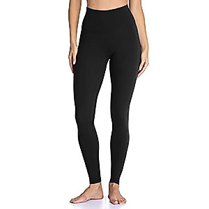 Colorfulkoala Women's High Waisted Tummy Control Workout Leggings Full Length Ultra Soft Yoga Pants 28" (M, Black)