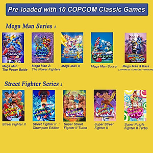 RETRO STATION Capcom Arcade Console, Pre-Loaded with Official Licenced Capcom 5 Street Fighter Series Games and 5 Mega Man Series Games, 8 Inch LCD Monitor and Support HDMI Output to Large Screen